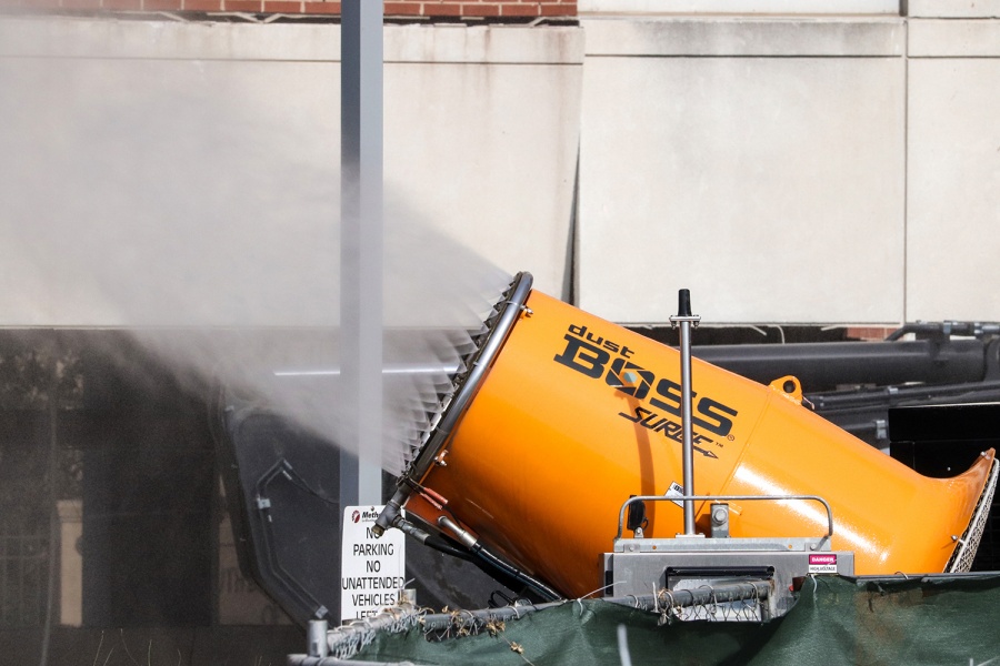 Professional Demolition International - Controlling dust for a hospital ...